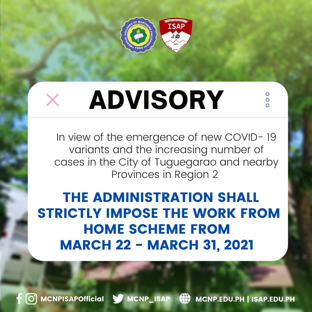 Advisory from the Office of the President and the Health Services ...