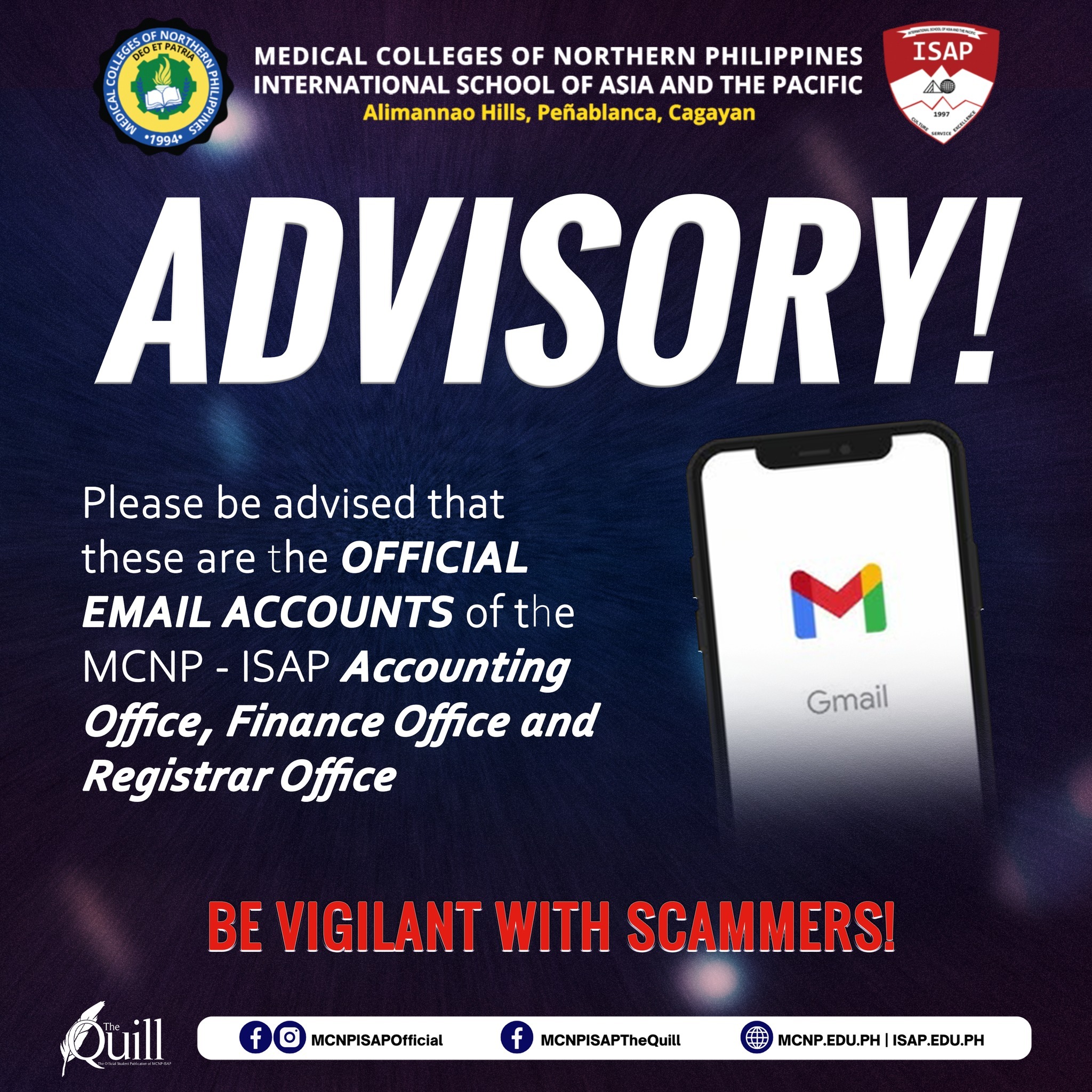 𝐎𝐅𝐅𝐈𝐂𝐈𝐀𝐋 𝐑𝐄𝐌𝐈𝐍𝐃𝐄𝐑: 𝐕𝐄𝐑𝐈𝐅𝐘 𝐒𝐂𝐇𝐎𝐎𝐋 𝐄𝐌𝐀𝐈𝐋𝐒 𝐓𝐎 𝐀𝐕𝐎𝐈𝐃 𝐒𝐂𝐀𝐌𝐒. - ISAP